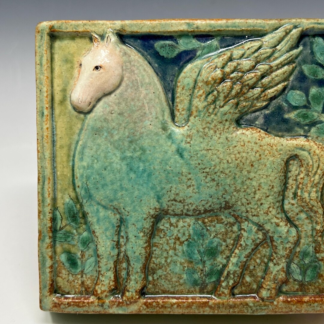 Green Pegasus Tile by Margaret Wozniak - Etsy