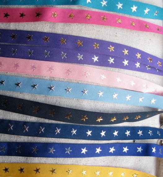 STARS Jacquard Woven Ribbon in GOLD and PURPLE - Etsy