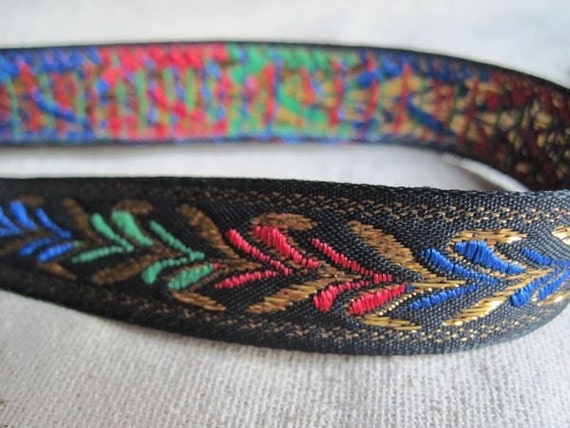 Golden Hearth WHEAT ribbon in metallic GOLD and red blue green | Etsy