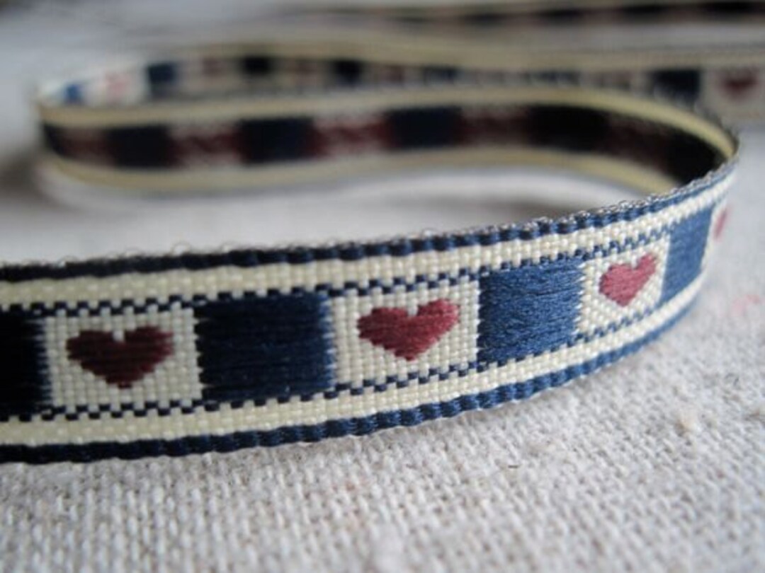 Country HEARTS Jacquard Ribbon - Etsy