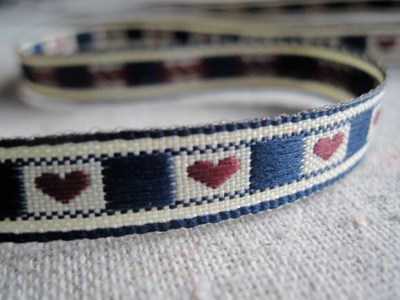 Country HEARTS Jacquard Ribbon | Etsy
