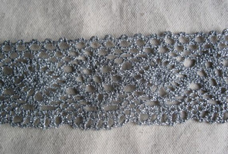 Metallic SILVER Crochet Flat Lace - Etsy