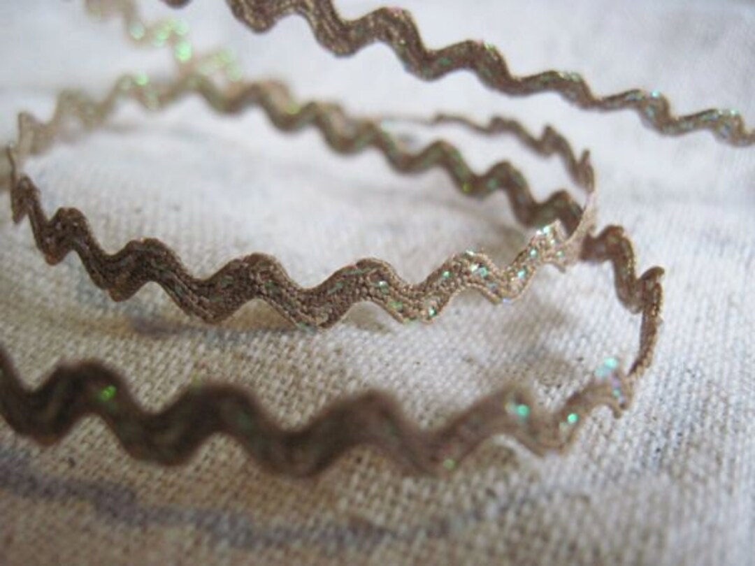 Milk Chocolate Brown Mini Ric Rac With FAIRY FROST Sparkle Stitch - Etsy