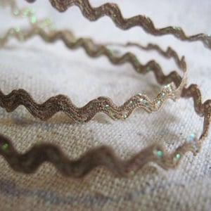Milk Chocolate Brown Mini Ric Rac With FAIRY FROST Sparkle Stitch - Etsy