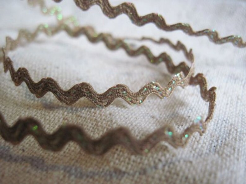 Milk Chocolate Brown Mini Ric Rac With FAIRY FROST Sparkle Stitch - Etsy