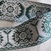 Geometric Octagon Jacquard Ribbon SILVER and GREEN - Etsy
