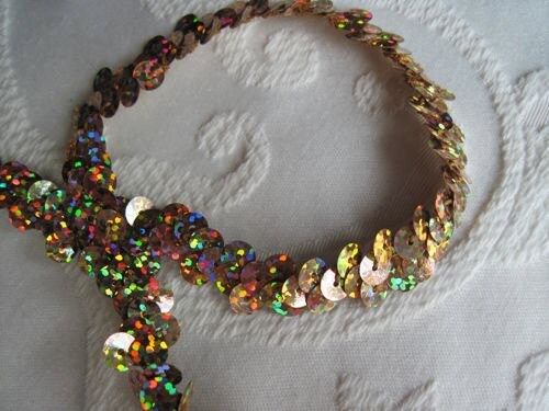 ELASTIC Gold SPOTLIGHT sequin Rick Rack | Etsy