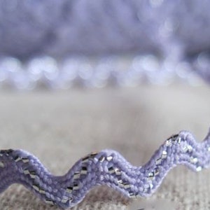 LILAC Purple and SILVER Sparkle Stitch MINI Ric Rac - Etsy