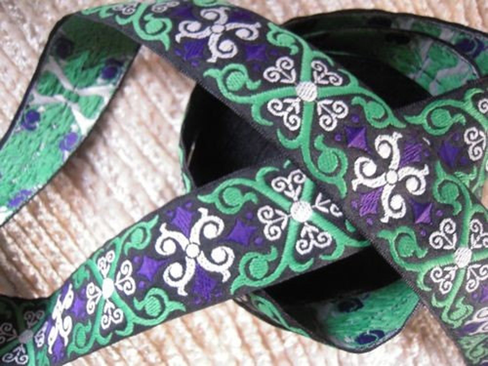 Celtic GREEN X Jacquard Ribbon - Etsy