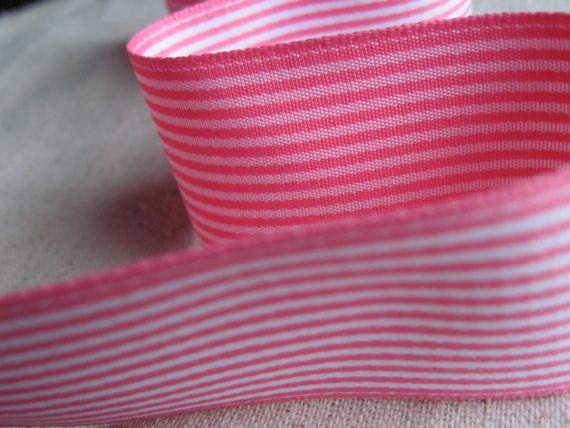 PINK and WHITE Stripes Wide Ribbon - Etsy
