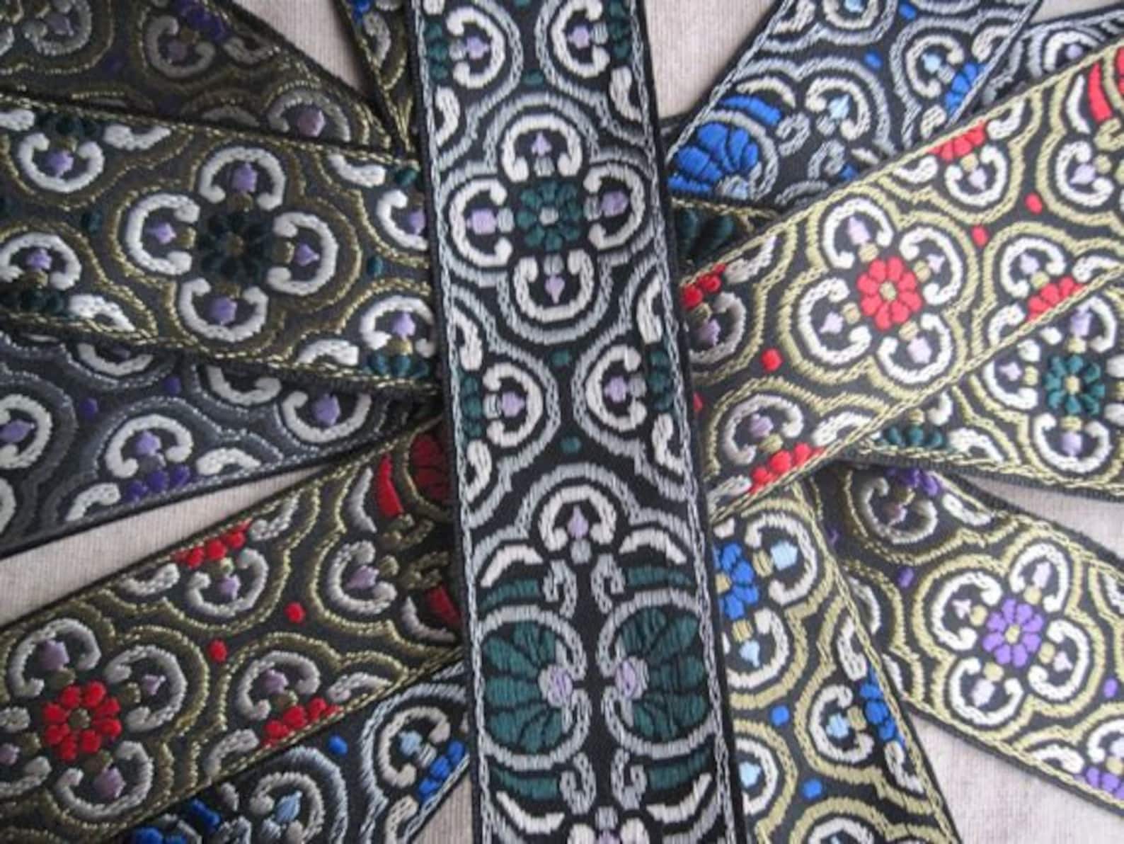 Caratacus CELTIC Pattern Woven Jacquard Ribbon in GREEN | Etsy