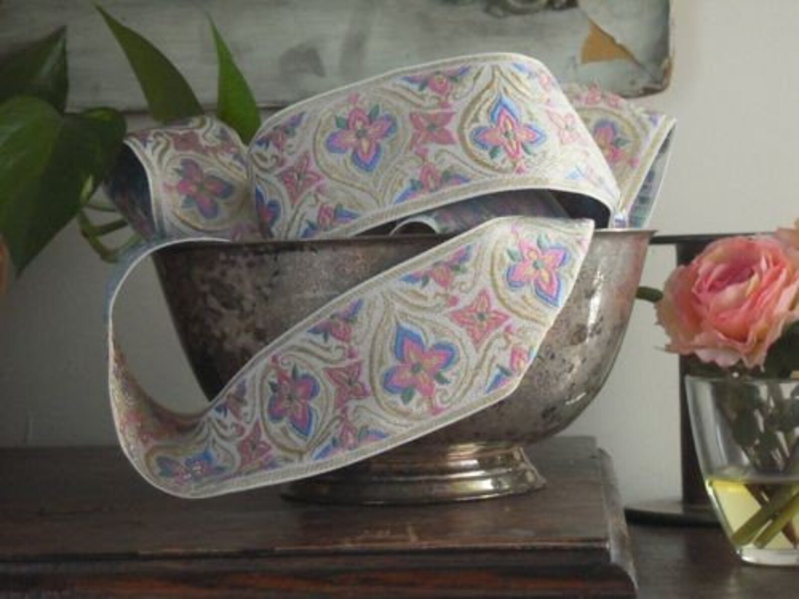 Wide Jacquard Ribbon PRINCESS ISABELLE Pink - Etsy