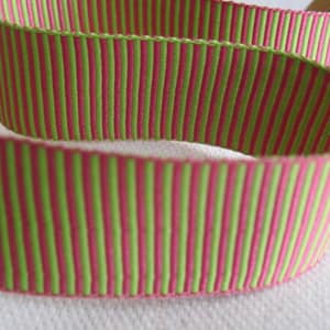 HOT Pink and LIME Green Striped Ribbon - Etsy