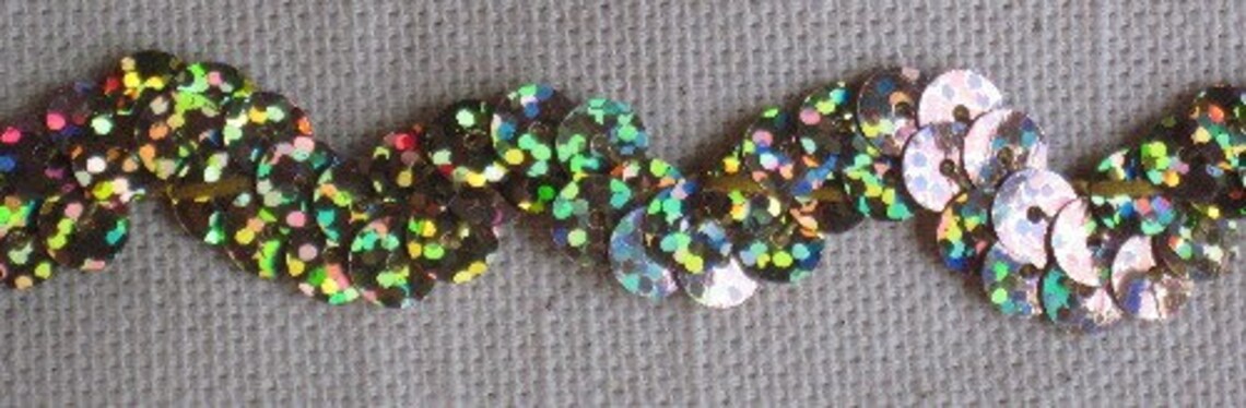 ELASTIC Gold SPOTLIGHT sequin Rick Rack | Etsy