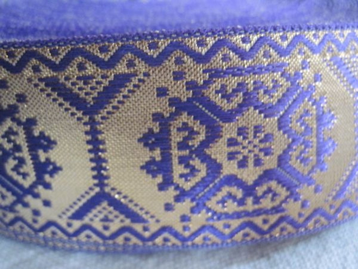 Geometric Octagon Jacquard Ribbon GOLD and PURPLE - Etsy