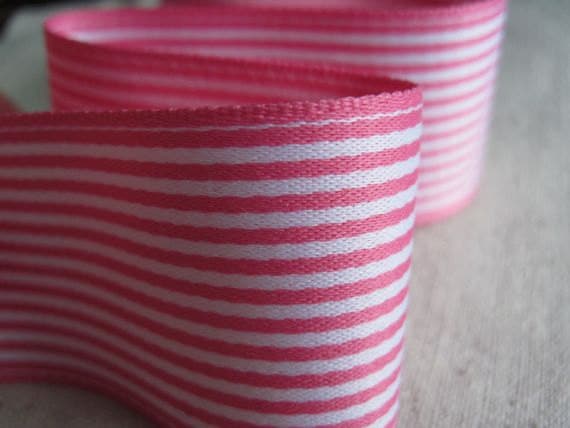 PINK and WHITE Stripes Wide Ribbon - Etsy