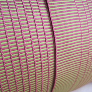 HOT Pink and LIME Green Striped Ribbon - Etsy