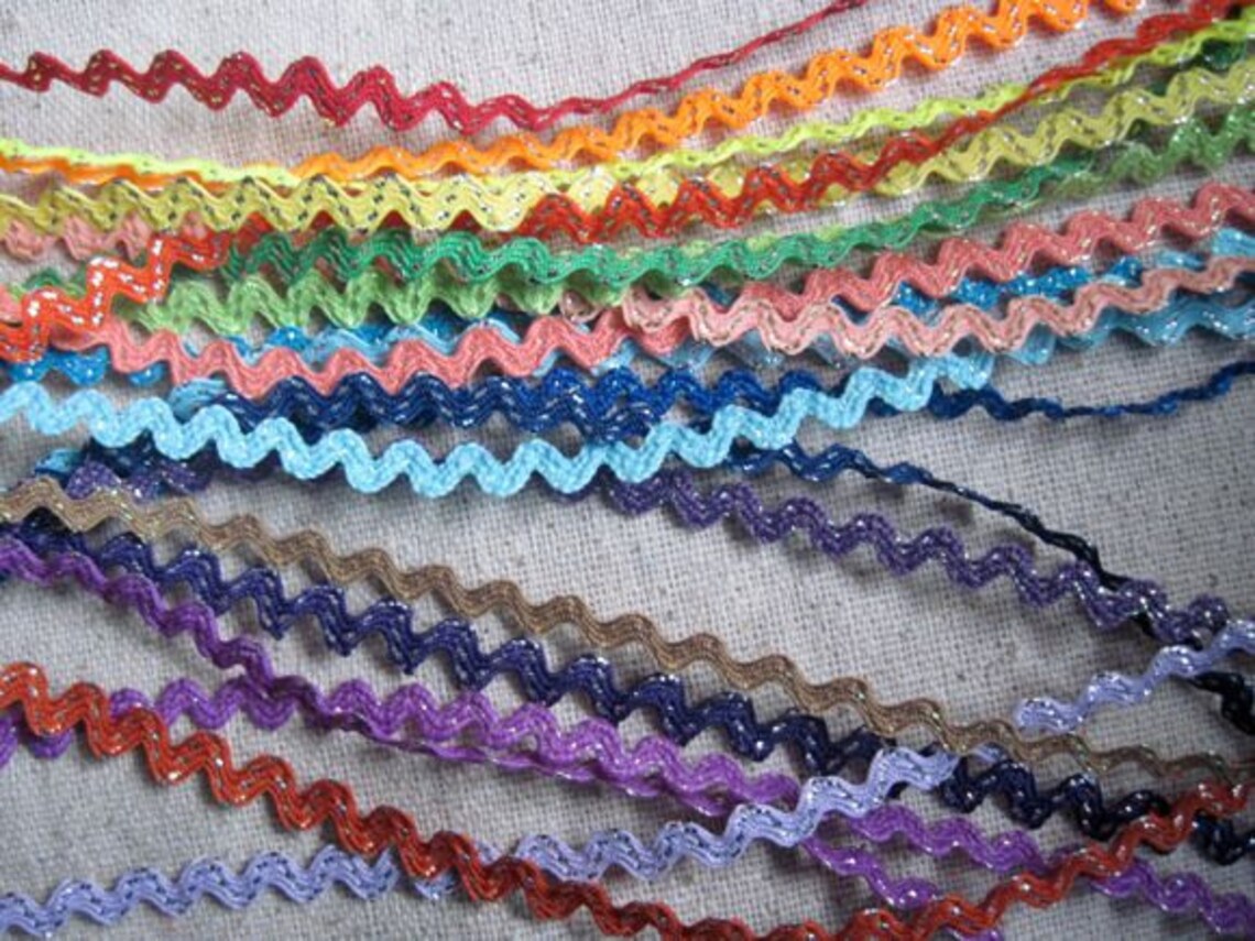 LILAC Purple and SILVER Sparkle Stitch MINI Ric Rac | Etsy