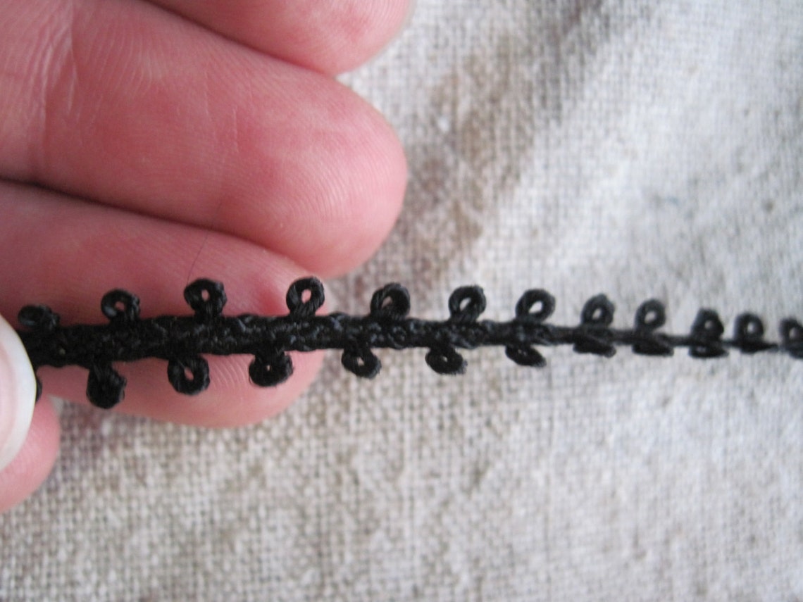 BLACK Picot Braid Trim | Etsy