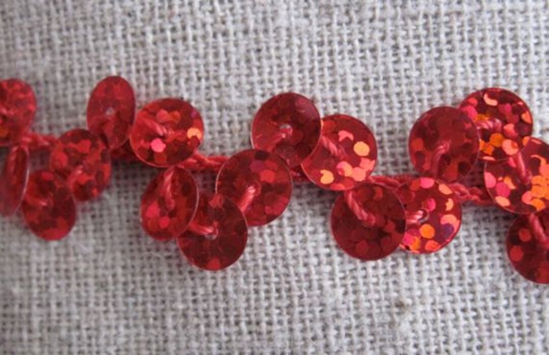 RED Spotlight Sequin Stitch Rick Rack - Etsy