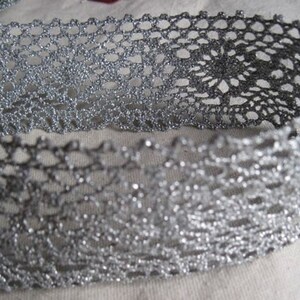 Metallic SILVER Crochet Flat Lace - Etsy