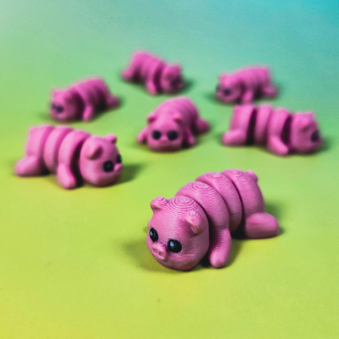 Mini Pink Pigs - Pack of 7, 3D Printed - Etsy