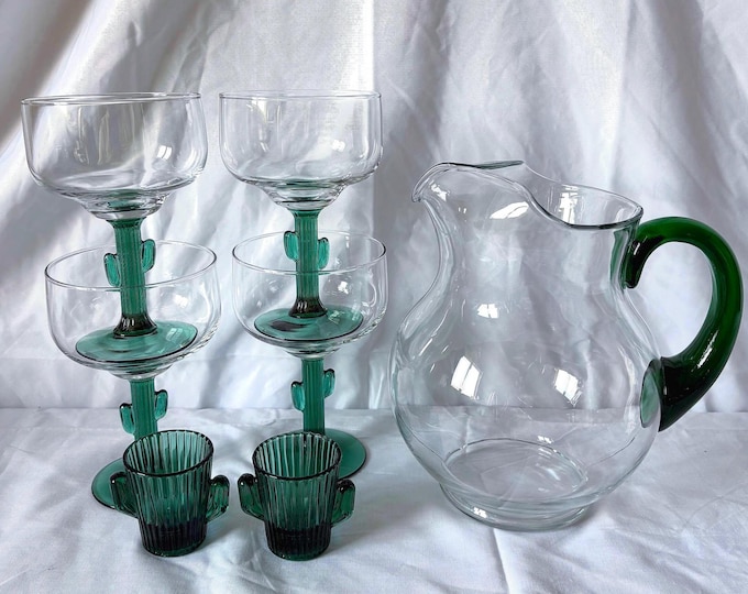 Libbey Cactus Margarita Glasses Boxed Set of 7 - Pitcher, 4 Coupe ...