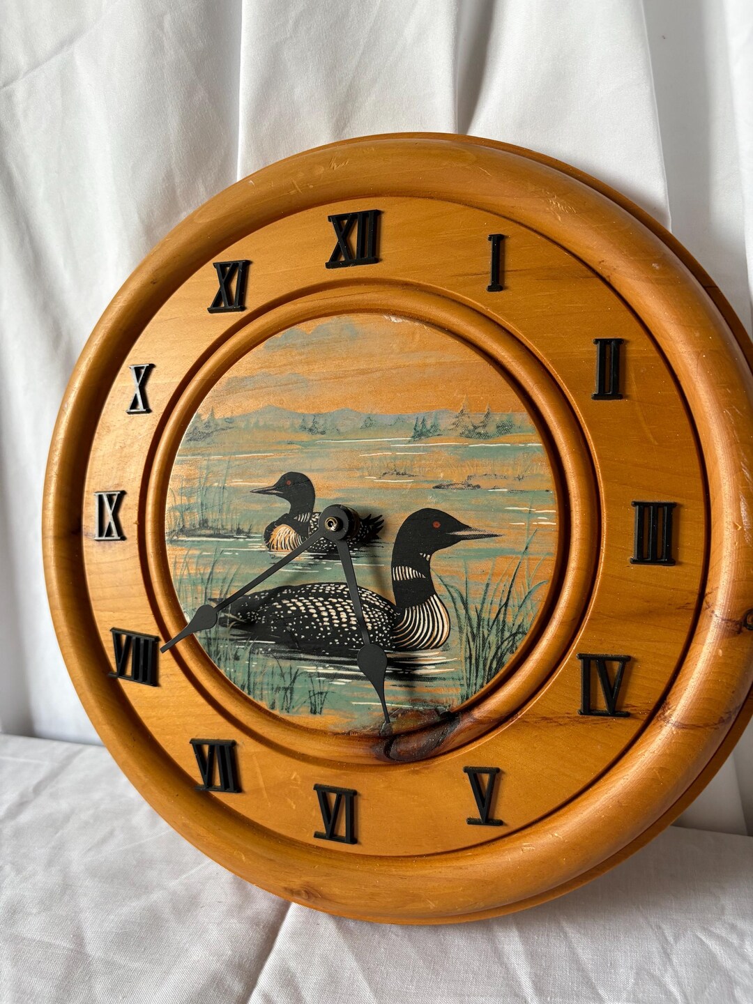 Vintage Wooden Loon Clock, Made in Canada - Cottagecore, Farmhouse ...