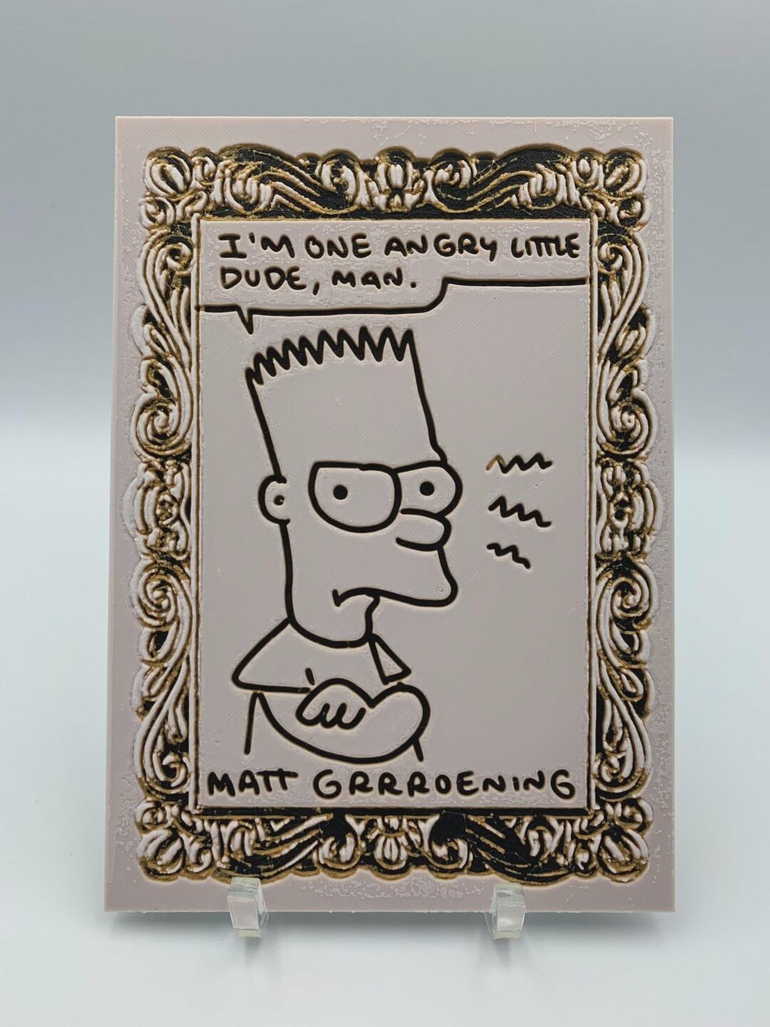 1993 Skybox Art Debart Bart Simpson Hueforge 3D Printed Art Multiple ...