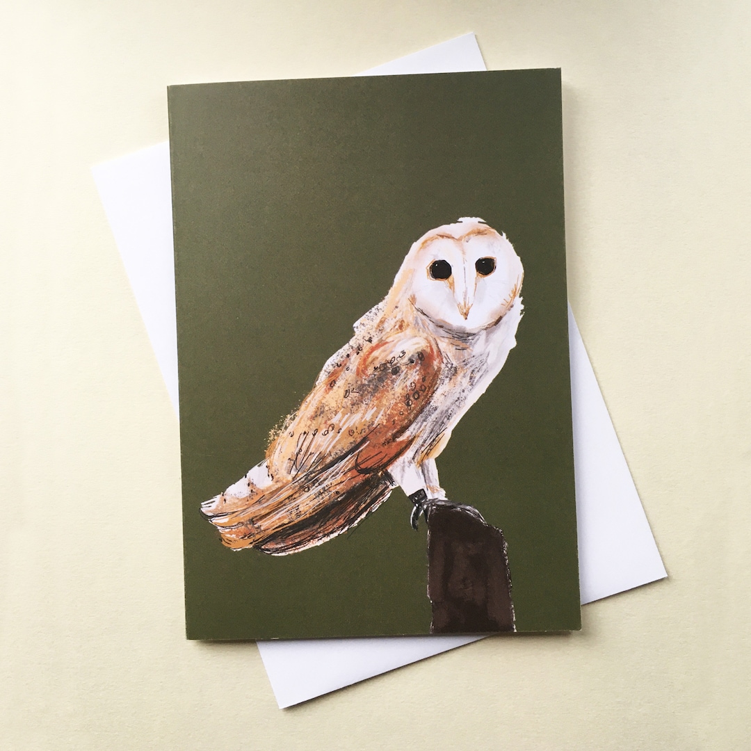 Greetings Card - Barn Owl - Etsy