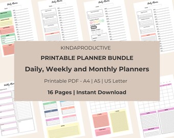 ADHD Planner Bundle | Printable Daily and Weekly Organizer With ...