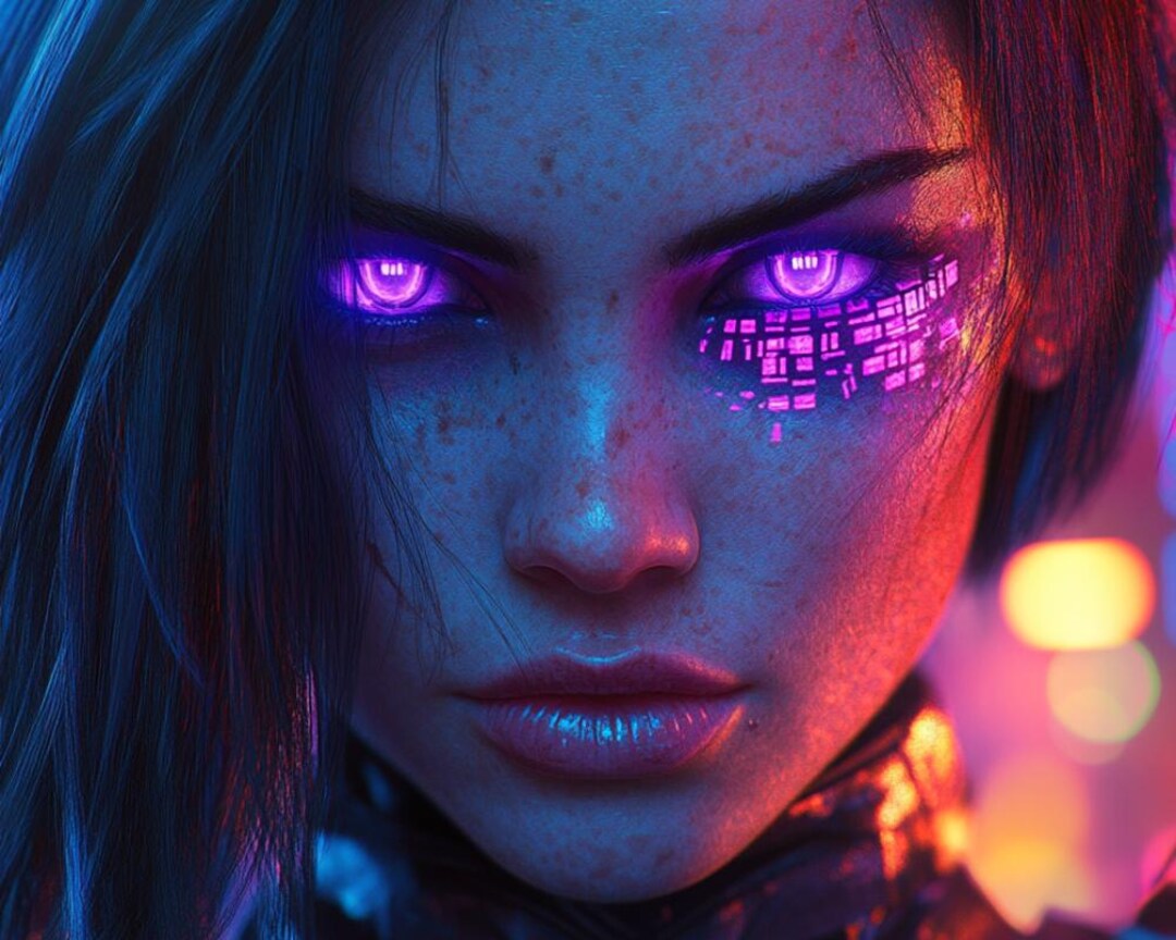 Vex Korrin | AI Cyberpunk Avatar | Vtuber Sci-fi Icon | Neon Profile ...
