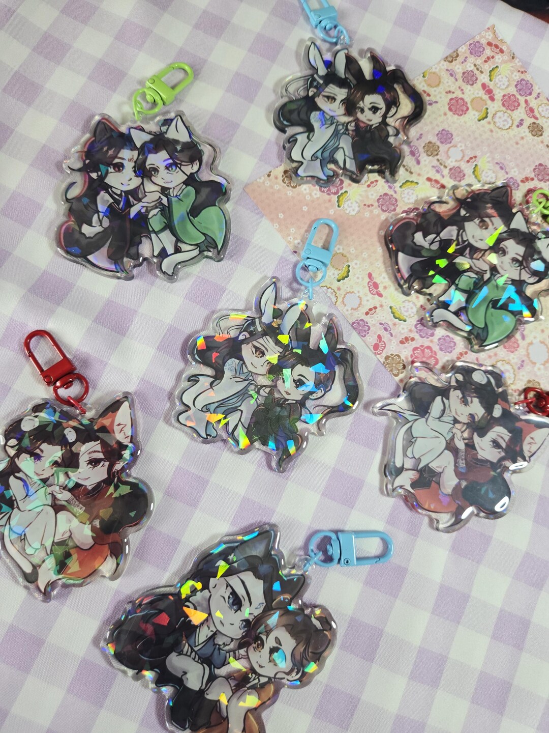 2nd Batch - 3" Holographic Acrylic Keychain MXTX Animal Ears Couples - Etsy