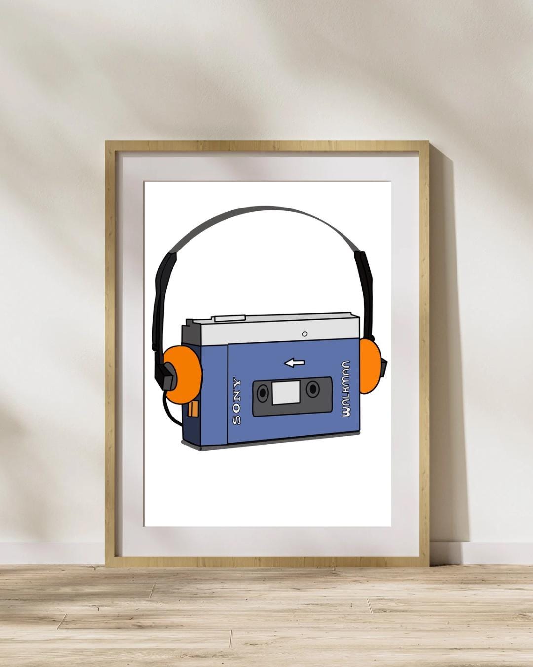 Vintage Classic Retro 80s 90s Electronic Walkman Colourful Wall Art ...