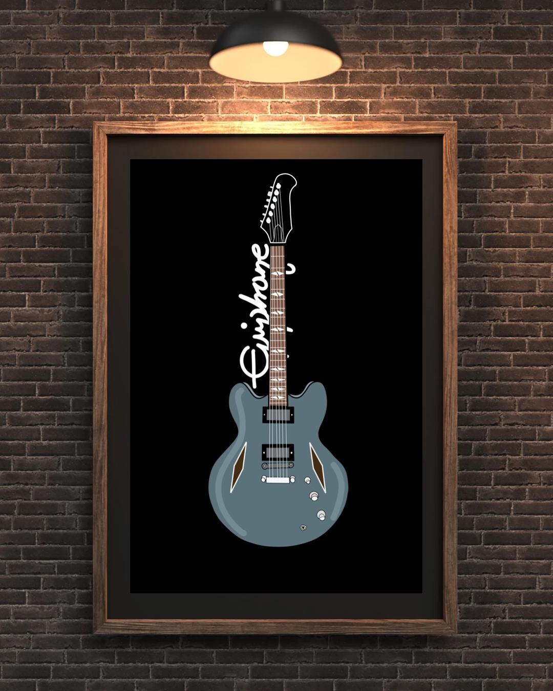 Vintage Classic Retro Epiphone Guitar Wall Art Poster Digital Download ...