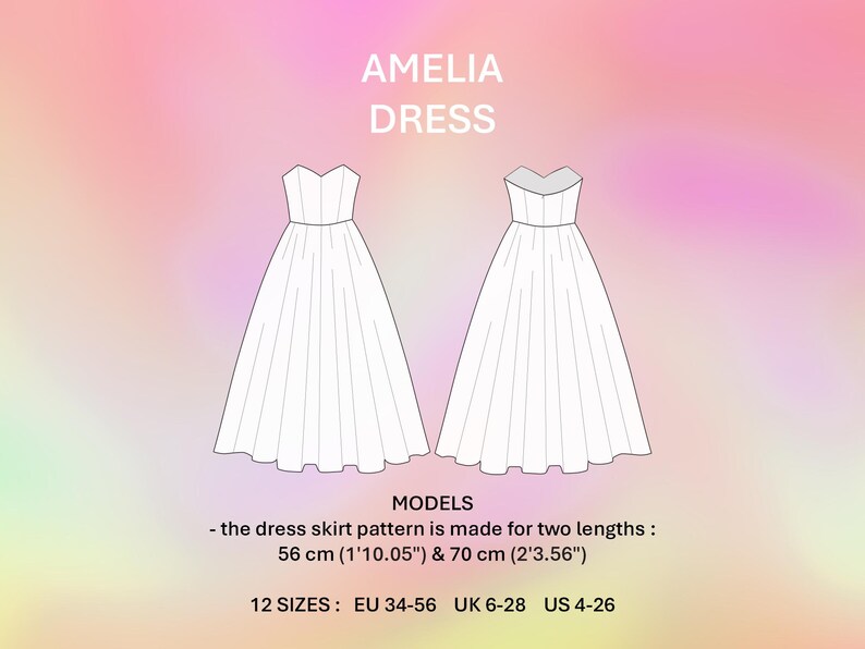 Sweetheart Neckline Design Formal Dress Pattern PDF Sewing Guide ...