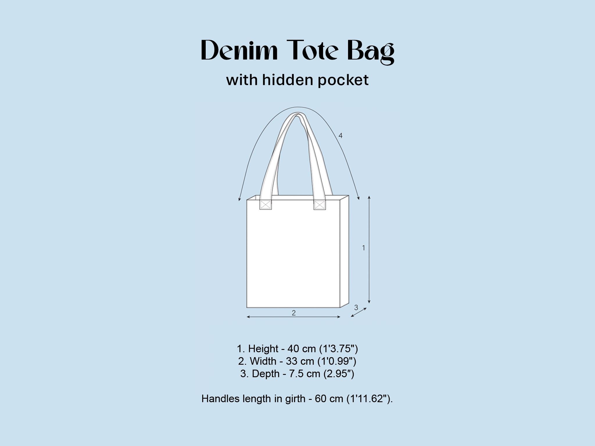 Denim Tote Bag Pattern Sewing Tutorial Digital Download PDF ...