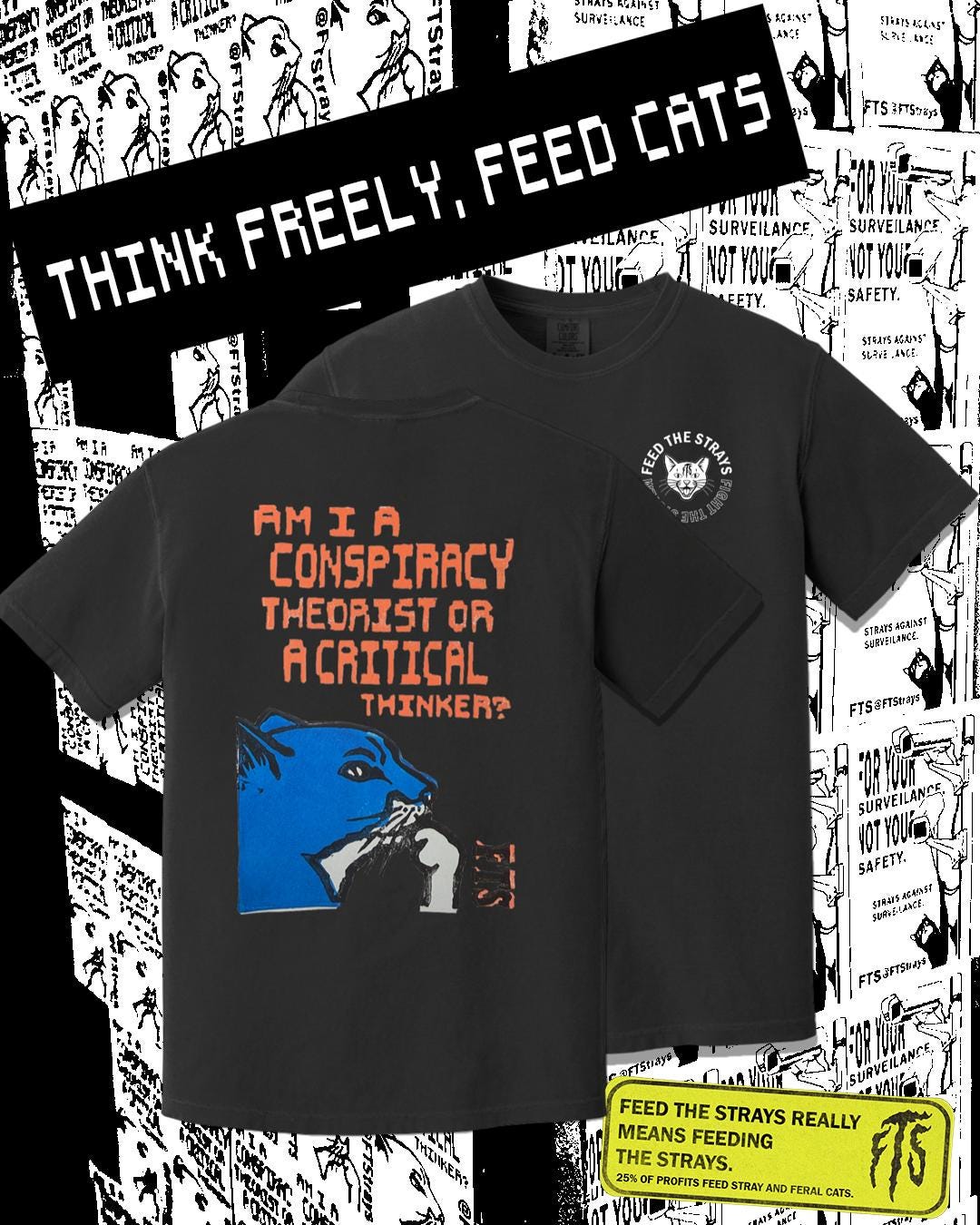 Conspiracy Cat Shirt | Front & Back FTS Print | Feeds Feral Cats - Etsy
