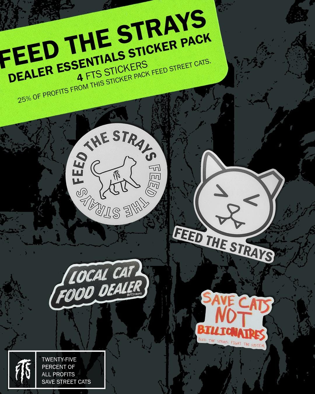 Dealer Essentials Sticker Pack | Feed the Strays | Supports Stray Cat ...