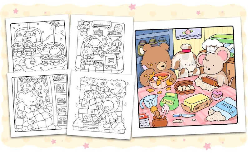 Coco Wyo Cozy Friends Cute Coloring Page 40 Pages Digital Download - Etsy