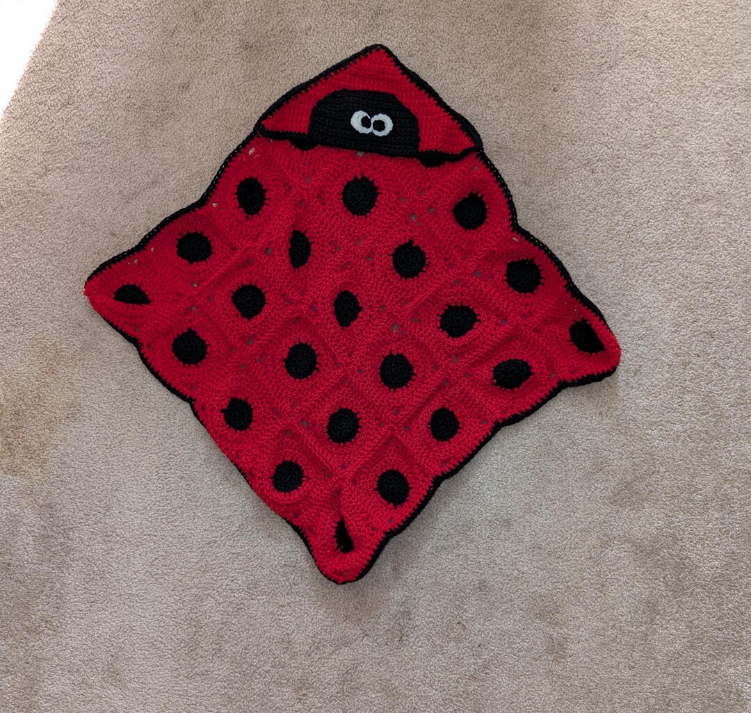 Handmade Crochet Ladybug Baby Blanket With Hood - Etsy