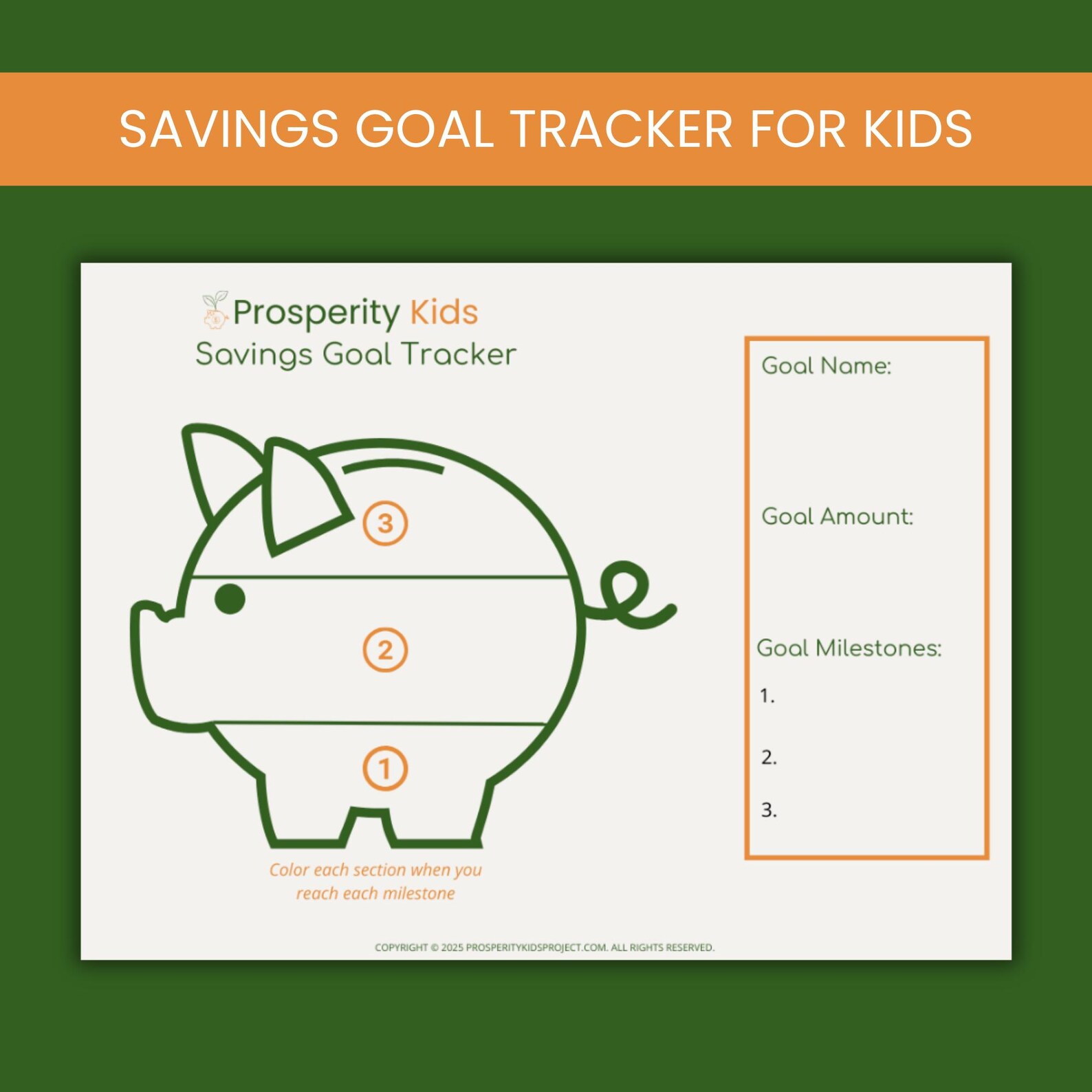 Kids Savings Tracker Printable | Teaching Kids About Money | Savings ...