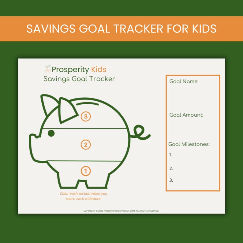 Kids Savings Tracker Printable | Teaching Kids About Money | Savings ...