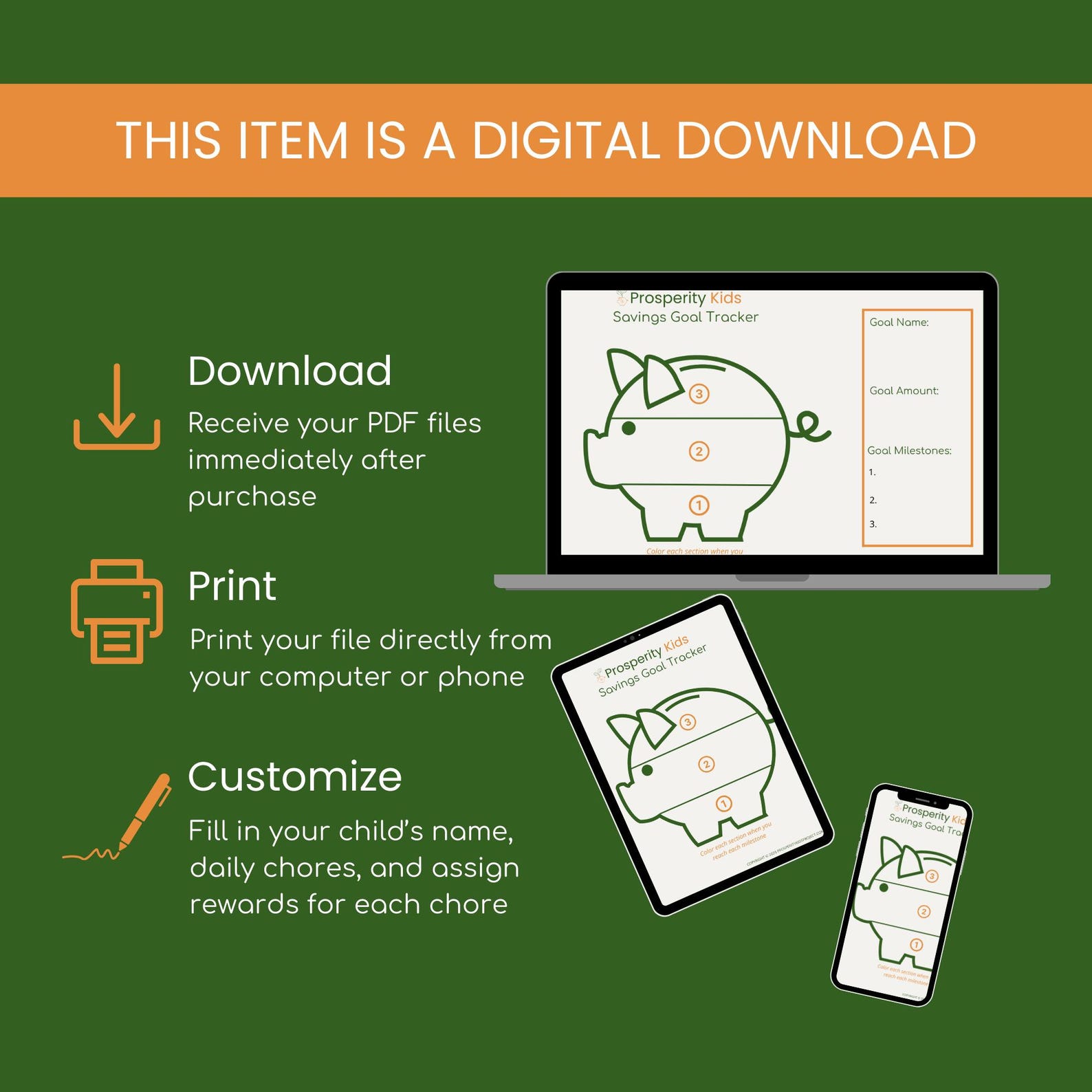 Kids Savings Tracker Printable | Teaching Kids About Money | Savings ...