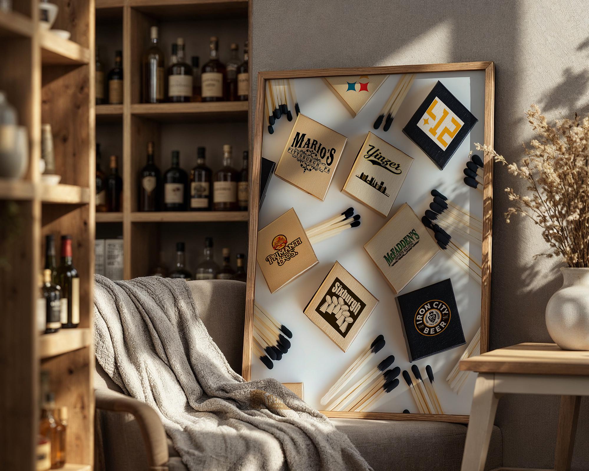 Pittsburgh Matchbook Art Print | Retro Matchboxes Featuring Local Icons ...