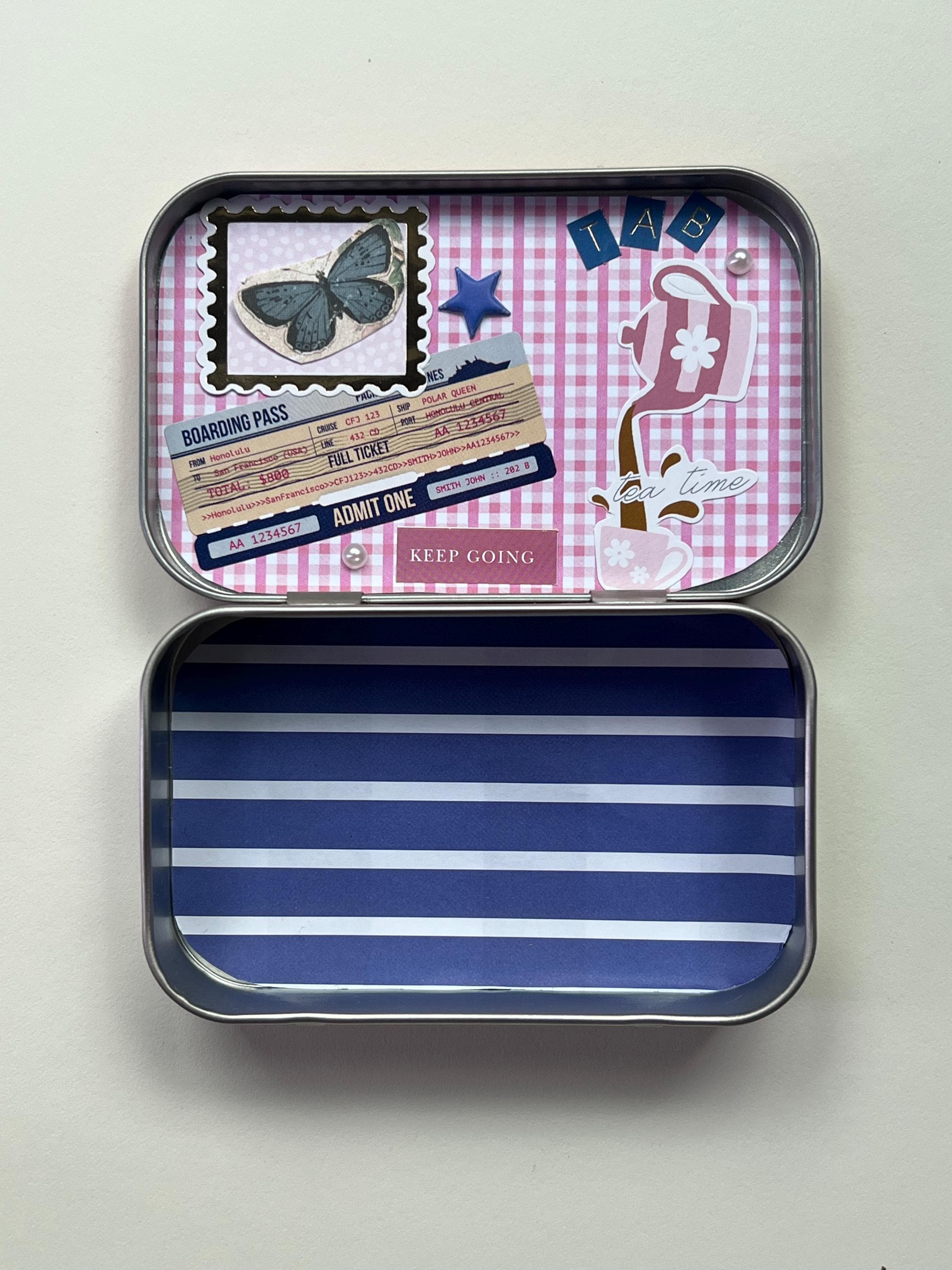 Custom Altoids Tin Purse Insert – Mini Scrapbook Wallet, Tiny Organizer ...