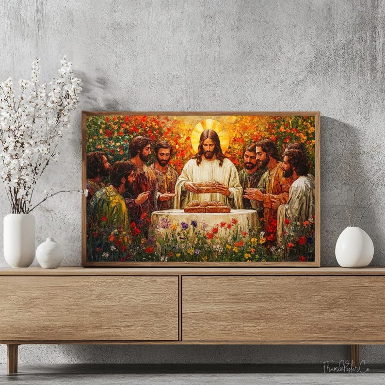 The Last Supper Wall Art Jesus Disciples Painting Christian Artwork ...