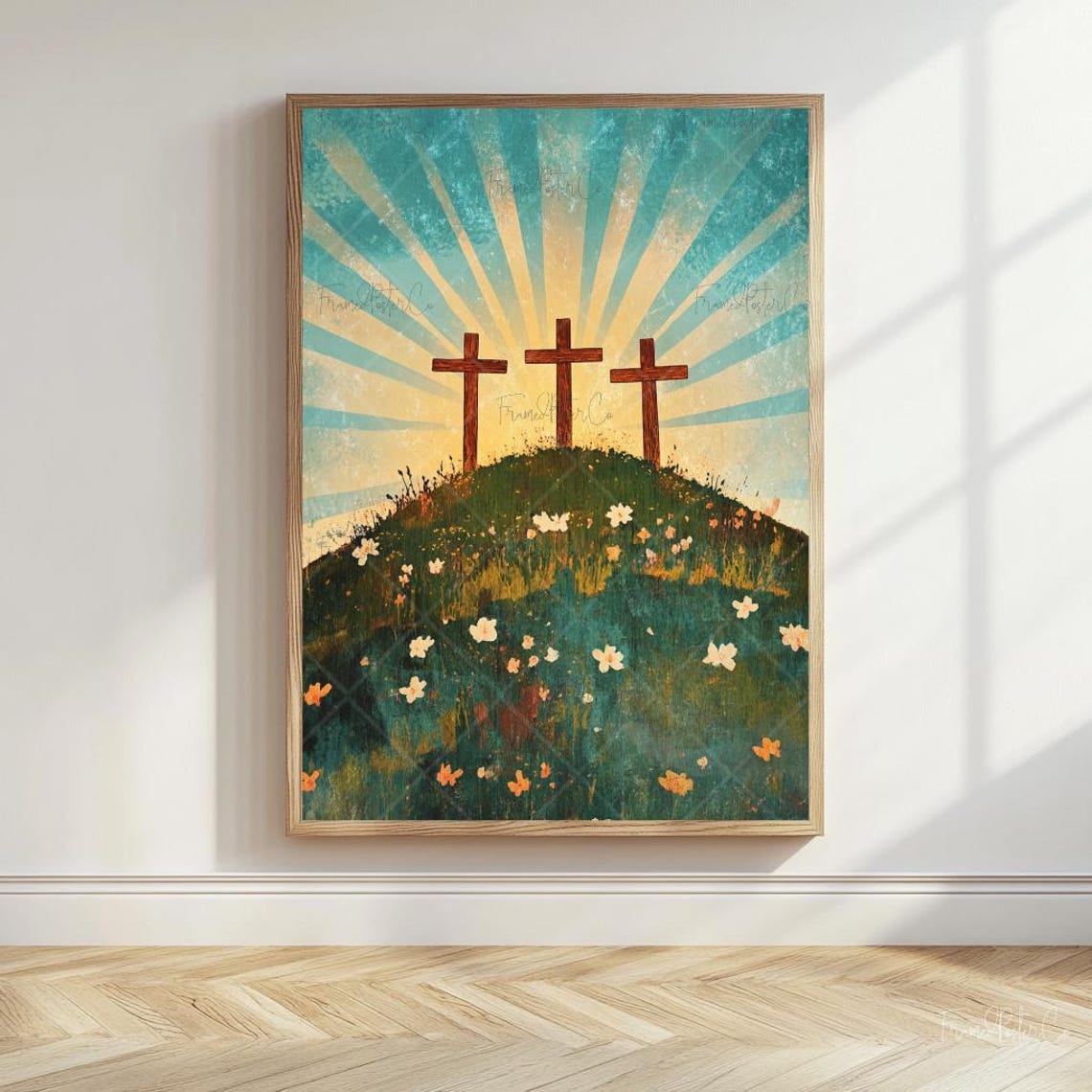 Three Crosses Easter Print Easter Christian Wall Art He is Risen Wall ...