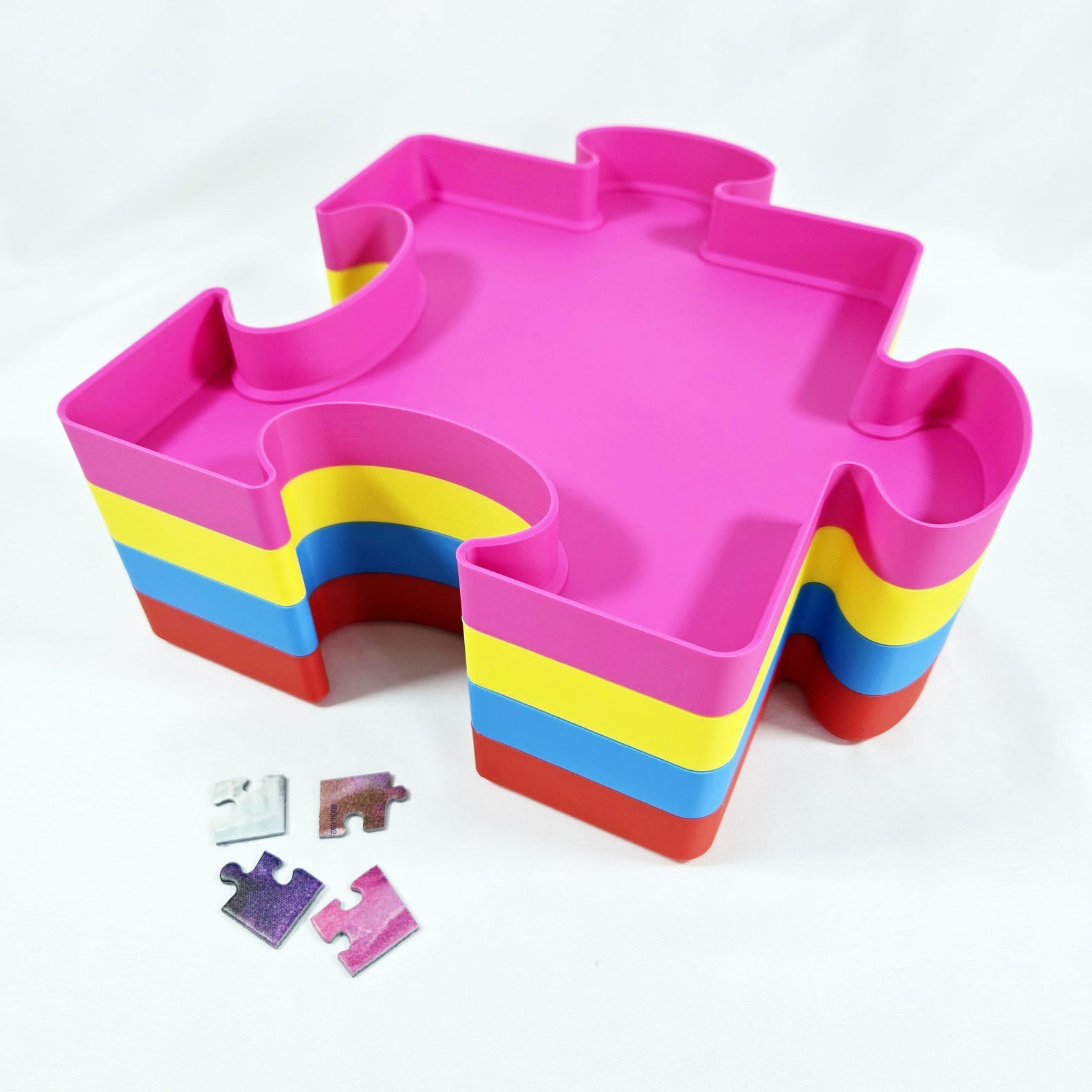 3D Print Puzzle Piece Organizer Stackable, Set of 4 Puzzle Trays ...