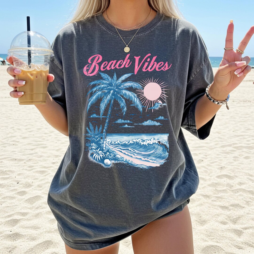 Retro Beach Vibes Graphic Tee - Coconut Girl Summer Shirt - Etsy